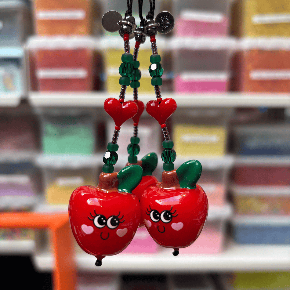 Cherry Drop Obsidian Bag Charm | String Ting® Official – String Ting London