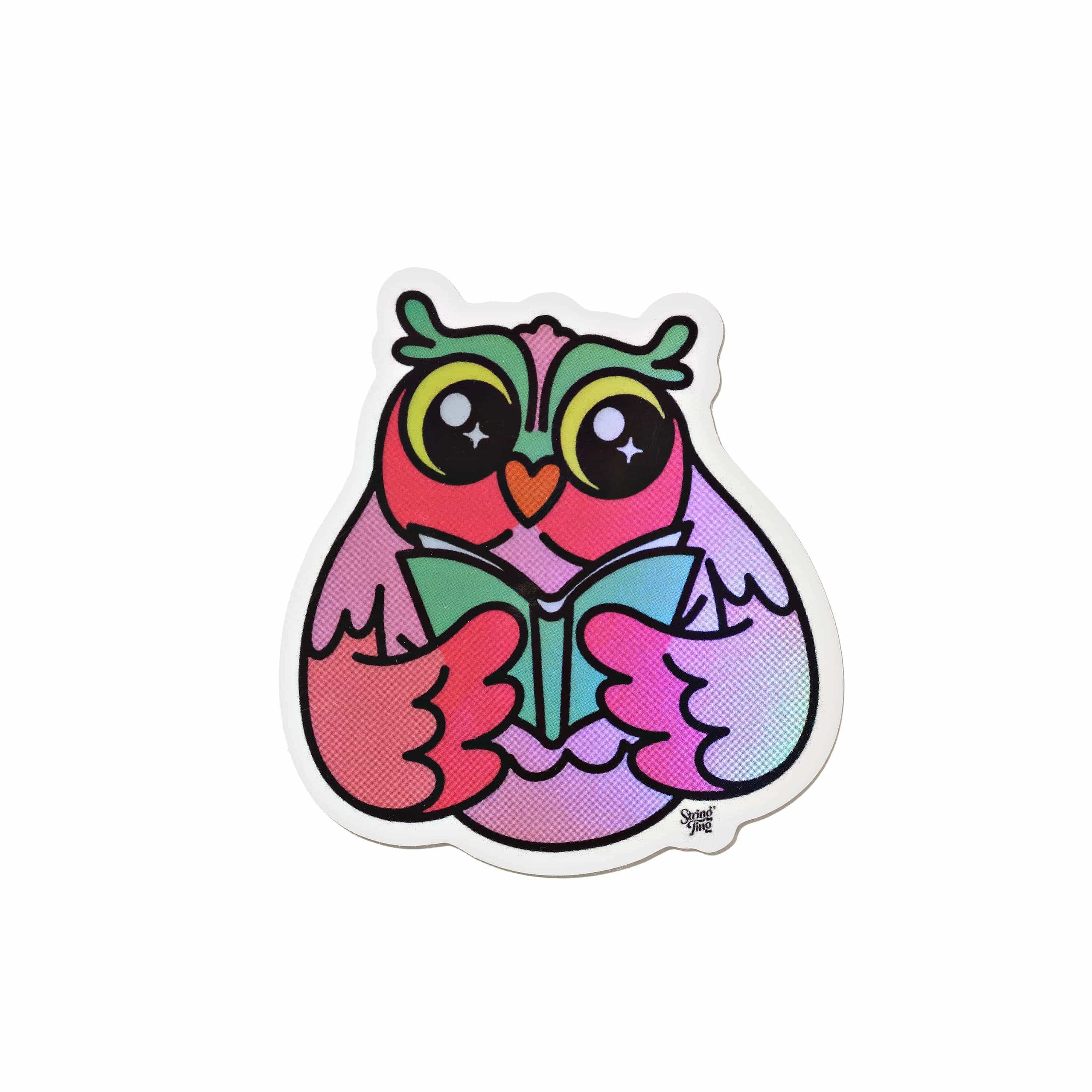 Wise Owl Holographic Sticker - Pink – String Ting London